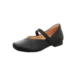 Think! Riemchenballerina THINK "Think Ballerinas Nappaleder", Damen, Gr. 40, schwarz, schwarz, Nappaleder, Schuhe Riemchenballerina
