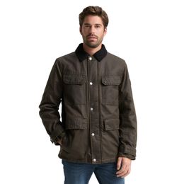 Outdoorjacke Tom Tailor, Herren, Gr. L, schwarz braun melange, Web, Obermaterial: 60% Baumwolle, 40% Polyester. Futter: 100% Polyester, meliert, regular fit Po-bedeckend, Manschette, Jacken Outdoorjacke, mit verstellbarer Taille