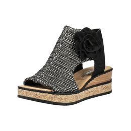 Keilsandalette Rieker "Rieker Sandalen Textil", Damen, Gr. 42, schwarz, Textil, Schuhe