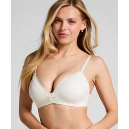 Hunkem&ouml;ller B&uuml;gelloser BH HUNKEM&Ouml;LLER "Vorgeformter BH ohne B&uuml;gel Lola", Damen, Gr. 75D, Cup D, wei&szlig;, 58% Polyamid, 25% Polyester, 17% Elasthan, BHs
