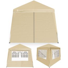 Casaria Faltpavillon Capri Beige 3x3m inkl 4 Seitenw&auml;nden UV-Schutz 50+