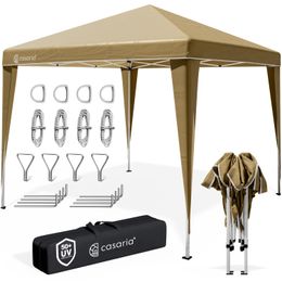 Casaria Faltpavillon 3x3m Pop-Up Beige Schnellaufbau UV-Schutz 50+ wasserdicht stabil