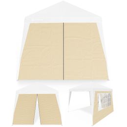 Casaria Seitenwand Faltpavillon Capri 2er-Set Beige 3x3m