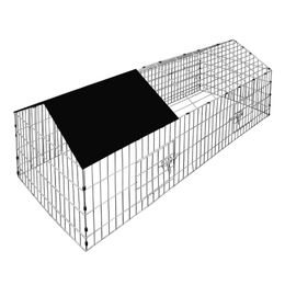 Cadoca Kaninchen-Freilaufgehege Schwarz 180x75x75cm Sonnenschutz