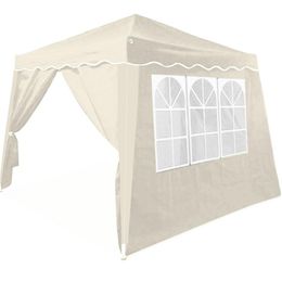 Casaria Faltpavillon Capri Beige 3x3m inkl 2 Seitenw&auml;nden UV-Schutz 50+