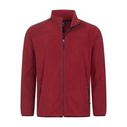 Fleecejacke DEPROC Active "KIRKVALE V MEN", Herren, Gr. M, rot (weinrot), Fleece, 100% Polyester, bequem h&uuml;ftbedeckend, gerader Abschluss mit Gummizug, Jacken Fleecejacke, weiche Fleecejacke in traditioneller Optik