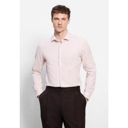 Businesshemd OLYMP "OLYMP Level Five garment washed, body fit, Kent", Herren, Gr. 38, Normaler Arm, natur, 100% Baumwolle, Hemden