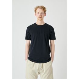 T-Shirt Cleptomanicx "Ligull Regular", Herren, Gr. L, grau (grau, blau), 100% Baumwolle, bestickt, Rundhals, Shirts T-Shirt, mit kleiner Logo-Stickerei