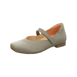 Think! Riemchenballerina THINK "Think Ballerinas Leder", Damen, Gr. 37, beige (gr&uuml;n), Leder, Schuhe Riemchenballerina