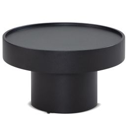 FineBuy Couchtisch rund 60cm Metall schwarz Wohnzimmertisch Alu Sofatisch Beistelltisch