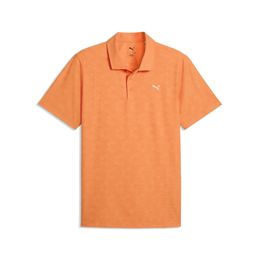 Poloshirt Puma "MATTR Deco Jacquard Golfpolo Herren", Herren, Gr. S, melon glow orange, Obermaterial: 87% Polyester, 13% Elasthan, regular fit, Shirts