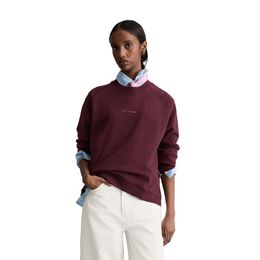 Marc O'Polo Sweatshirt MARC O'POLO DENIM "aus Organic Cotton", Damen, Gr. L, braun (merlot rot), Obermaterial: 100% Baumwolle, unifarben, relaxed fit, Rundhals, B&uuml;ndchen, Sweatshirts Sweatshirt