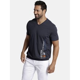 T-Shirt Jan Vanderstorm "T-Shirt GILBRECHT", Herren, Gr. XXL, blau (dunkelblau), Obermaterial: 100% Baumwolle CO., Shirts T-Shirt