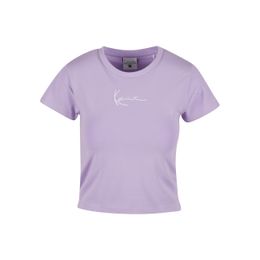T-Shirt Karl Kani "Karl Kani Small Signature Short Tee", Damen, Gr. S, violet, 95% Baumwolle, 5% Elasthan, bedruckt, normal, Rundhals, Shirts T-Shirt