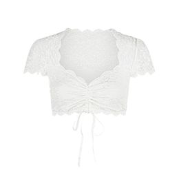 Dirndlbluse Nina von C. "Dirndlbluse mit Herzausschnitt Tracht", Damen, Gr. 30, wei&szlig;, Obermaterial: 86% Polyamid PA. 14% Elasthan EL., Blusen Dirndlbluse