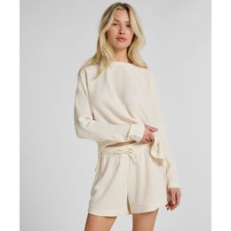 Hunkem&ouml;ller Pyjama HUNKEM&Ouml;LLER "Short Waffle Sloane", Damen, Gr. XL, wei&szlig;, 69% Polyester, 29% Viskose, 2% Elasthan, Homewear-Sets Pyjama