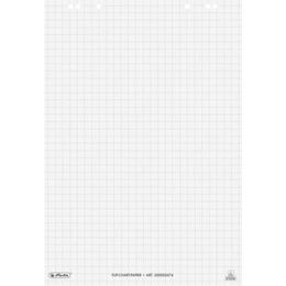 Herlitz Flipchartblock, kariert, 6-fach Lochung, perforiert, B 650 x H 980 mm, Papier, wei&szlig;, 5 St&uuml;ck mit jeweils 20 Blatt