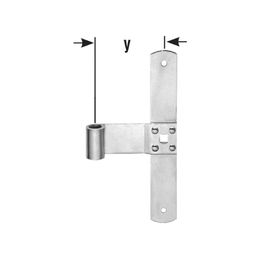 Pollmann Fenster-Mittelband 30,Enden abger. f&uuml;r Dorn13mm,200mm Eisen, galv. hell verz. (1302000)