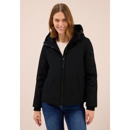 Outdoorjacke Cecil, Damen, Gr. L (42), schwarz, Stoff, Obermaterial: 100% Polyester. Futter: 100% Polyester. F&uuml;llung: 100% Polyester, unifarben, normal normal, ohne Ausschnitt, elastischer Bund, Jacken Outdoorjacke, mit Kapuze