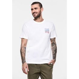 T-Shirt Street One MEN, Herren, Gr. XXL (46), wei&szlig;, Web, 100% Baumwolle, unifarben, gerade h&uuml;ftlang, Rundhals, B&uuml;ndchen, Shirts T-Shirt, aus reiner Baumwolle