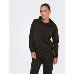Kapuzensweatshirt Only Play "ONPLOUNGE LS HOOD SWEAT - NOOS", Damen, Gr. XL, braun (chocolate torte), Sweatware, Obermaterial: 80% Polyester, 15% Viskose, 5% Elasthan, unifarben, regular fit normal, Rundhals, angesetztes B&uuml;ndchen, Sweatshirts