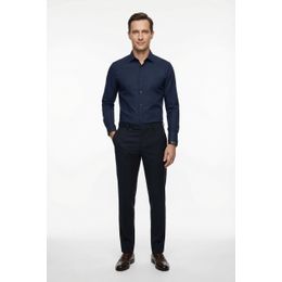 Businesshemd Calvin Klein "REG ESNTL POPLIN STR SLD", Herren, Gr. 39, N-Gr, blau (night sky), Web, Obermaterial: 97% Baumwolle, 3% Elasthan, regular fit normal, Rundhals, eingesetzt 1-Knopf-Manschette, Hemden, Regular fit, mit Rundhalsausschnitt