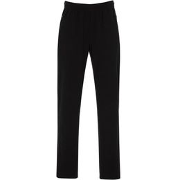 Jerseyhose TRIGEMA "TRIGEMA Fleece Freizeithose", Damen, Gr. XS, Normalgr&ouml;&szlig;en, schwarz, Fleece, 100% Polyester, Hosen Jerseyhose