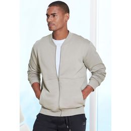 Sweatjacke John Devin "mit modischer Teilungsnaht", Herren, Gr. L (52/54), grau, angeraute Sweatware, Obermaterial: 60% Baumwolle, 40% Polyester, regular fit normal, Rundhals, angesetztes B&uuml;ndchen, Sweatjacken Sweatjacke, Langarm, Sweatjacke mit Rei&szlig;verschluss und Rundhals, Baumwollmischung
