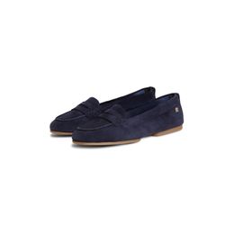 Tommy Hilfiger Damen Loafer "TH FLEX SUEDE LOAFER BALLERINA", Gr. 41dunkelblau, Veloursleder, Basic, Schuhe, Schlupfschuh, Slipper, Pennyloafer im