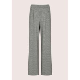 Madeleine Mode Stoffhose MADELEINE "Bundfaltenhose Schlupfhose mit Karo-Muster", Damen, Gr. 22, N + K Gr, schwarz (schwarz, wollwei&szlig;), Obermaterial: 67% Polyester PES. 23% Viskose CV. 6% Elasthan EL. 4% Polyamid PA., Modern, weit, Hosen Stoffhose, Minimaldessin