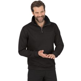 Sweatshirt TRIGEMA "TRIGEMA Sweatshirt mit Rei&szlig;verschluss", Herren, Gr. M, schwarz, Sweatware, 70% Baumwolle, 30% Polyester, Basic, lang, ohne Ausschnitt, Sweatshirts Sweatshirt