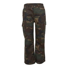 Cargohose Brandit "Brandit Kids US Ranger Trouser", M&auml;dchen, Gr. 122/128, Normalgr&ouml;&szlig;en, woodland, 80% Polyester, 20% Baumwolle, normal, Hosen Cargohose
