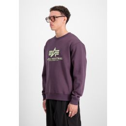 Sweater Alpha Industries "Basic Sweatshirt BL", Herren, Gr. XL, lila (plum), Obermaterial: 80% Baumwolle, 20% Polyester, regular fit, Sweatshirts Sweater