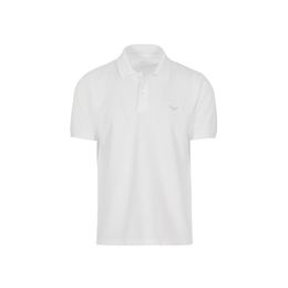 Poloshirt TRIGEMA "TRIGEMA Poloshirt DELUXE Piqu&eacute;", M&auml;dchen, Gr. 104, wei&szlig;, Piqu&eacute;, 100% Baumwolle, Basic, lang, ohne Ausschnitt, Shirts