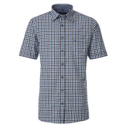 Kurzarmhemd Casamoda "Casamoda Freizeithemd Kurzarm kariert", Herren, Gr. M, Normalgr&ouml;&szlig;en, blau (graues dunkelblau), 100% Baumwolle, kariert, comfort fit, Hemden