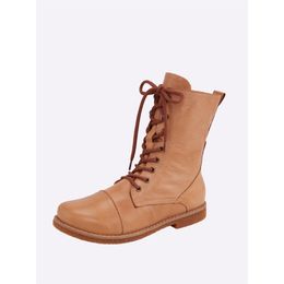 Schn&uuml;rstiefelette Andrea Conti, Damen, Gr. 36, braun (camel), Glattleder, Leder, Rindsleder, Schuhe Schn&uuml;rstiefelette