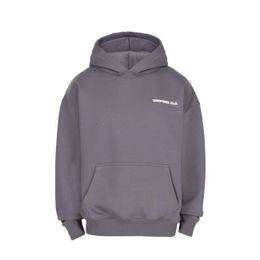 Kapuzensweatshirt DROPSIZE "Dropsize GLOBAL MOVEMENT HOODIE", Herren, Gr. L, steel grau, 70% Baumwolle, 30% Polyester, bedruckt, Sweatshirts
