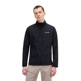 Softshelljacke Berghaus "M GHLAS 3.0 SOFTSHELL JKT", Herren, Gr. M, jet schwarz, Obermaterial: 100% Polyester, Jacken Softshelljacke, sportlicher Stil, dehnbares Material, wasser- und windabweisend