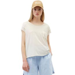 Marc O'Polo Kurzarmshirt MARC O'POLO DENIM, Damen, Gr. S, wei&szlig; (wollwei&szlig;), Obermaterial: 100% Baumwolle, unifarben, figurumspielend, Rundhals, Shirts