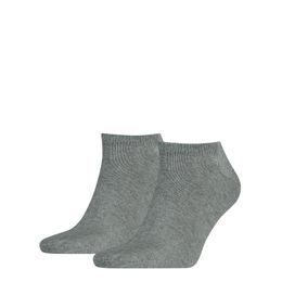 Sneakersocken Tommy Hilfiger "TH MEN SNEAKER", Herren, Gr. 39-42, grau (middle grau melange), Baumwollmischung, uni und meliert, normal, Socken Sneakersocken, mit schmalem Rippenb&uuml;ndchen