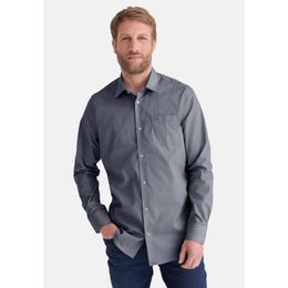 Langarmhemd Stooker Men "HUGH Hemd Langarm Regular Fit", Herren, Gr. 3XL, US-Gr&ouml;&szlig;en, silbergrau, Web, 60% Baumwolle, 40% Polyester, regular fit, Hemden, Langarm Hemd Regular Fit f&uuml;r Herren