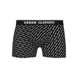 Boxershorts Urban Classics "Urban Classics Herren Boxer Shorts 3-Pack", Herren, Gr. L, 1 Stk., schwarzgr&uuml;n schwarz branded aop, 95% Baumwolle, 5% Elasthan, Unterhosen