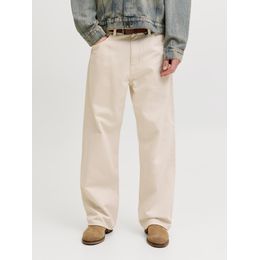 Jack & Jones Straight-Jeans JACK & JONES "JJITED JJCLASSIC AM 469 SN", Herren, Gr. 33, L&auml;nge 32, ecru, Denim/Jeans, Obermaterial: 100% Baumwolle, clean, straight fit lang, Jeans Straight-Jeans, Baumwolle, straight fit