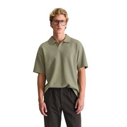 Marc O'Polo Poloshirt MARC O'POLO DENIM "mit feiner Boucl&eacute;-Struktur", Herren, Gr. L, gr&uuml;n (chalky sage), Obermaterial: 64% Baumwolle, 35% Polyester, 1% Elasthan, unifarben, relaxed fit, normaler Saum, Shirts