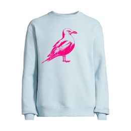 Sweatshirt SALZHAUT "Sweatshirt OLBEN UNISEX - M&Ouml;WE", Damen, Gr. L, blau (breeze), Obermaterial: 100% Baumwolle CO., Sweatshirts Sweatshirt