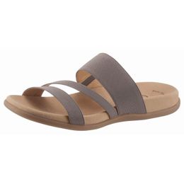 Pantolette Gabor, Damen, Gr. 41 (7/7,5), grau (taupe), Textil, unifarben, Schuhe Pantolette, Keilabsatz, Sommerschuh, Schlappen mit atmungsaktivem Lederfutter, Topseller