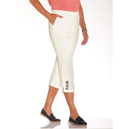 Caprihose Classic Basics, Damen, Gr. 42, Normalgr&ouml;&szlig;en, beige (ecru), 100% Polyester, unifarben, 3/4-L&auml;nge, Hosen Caprihose