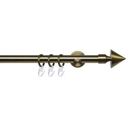 Gardinenstange Liedeco "Stilgarnitur 20 mm Blues Kegel" Gr. 1, gold (messingfarben, antikgoldfarben), L:120cm &Oslash;:20mm, Eisen, Gardinenstangen, Gardinenstange Komplett