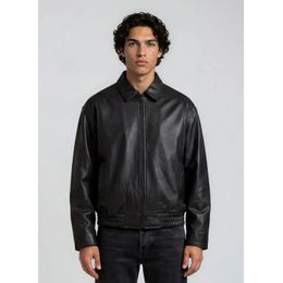 Lederjacke Trueprodigy "Pekka Blouson Schnitt mit Hemdkragen und elastischen Saum", Herren, Gr. XL, schwarz, Obermaterial: 100% Schafsleder sheepskin., regular fit, Jacken