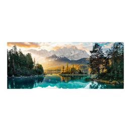 Leinwandbild, Mehrfarbig, Holz, Textil, Landschaft \u0026 Natur, rechteckig, 150x60 cm, Fsc, Made in EU, einfache und schnelle Anbringung, Bilder und Zubeh&ouml;r, Wandbilder, Leinwandbilder